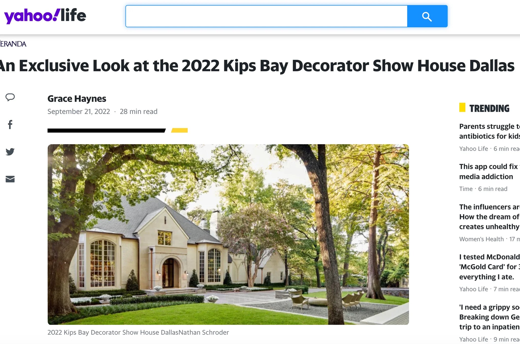 GRACE HAYNES | YAHOO LIFE | SHOW HOUSE FEATURE